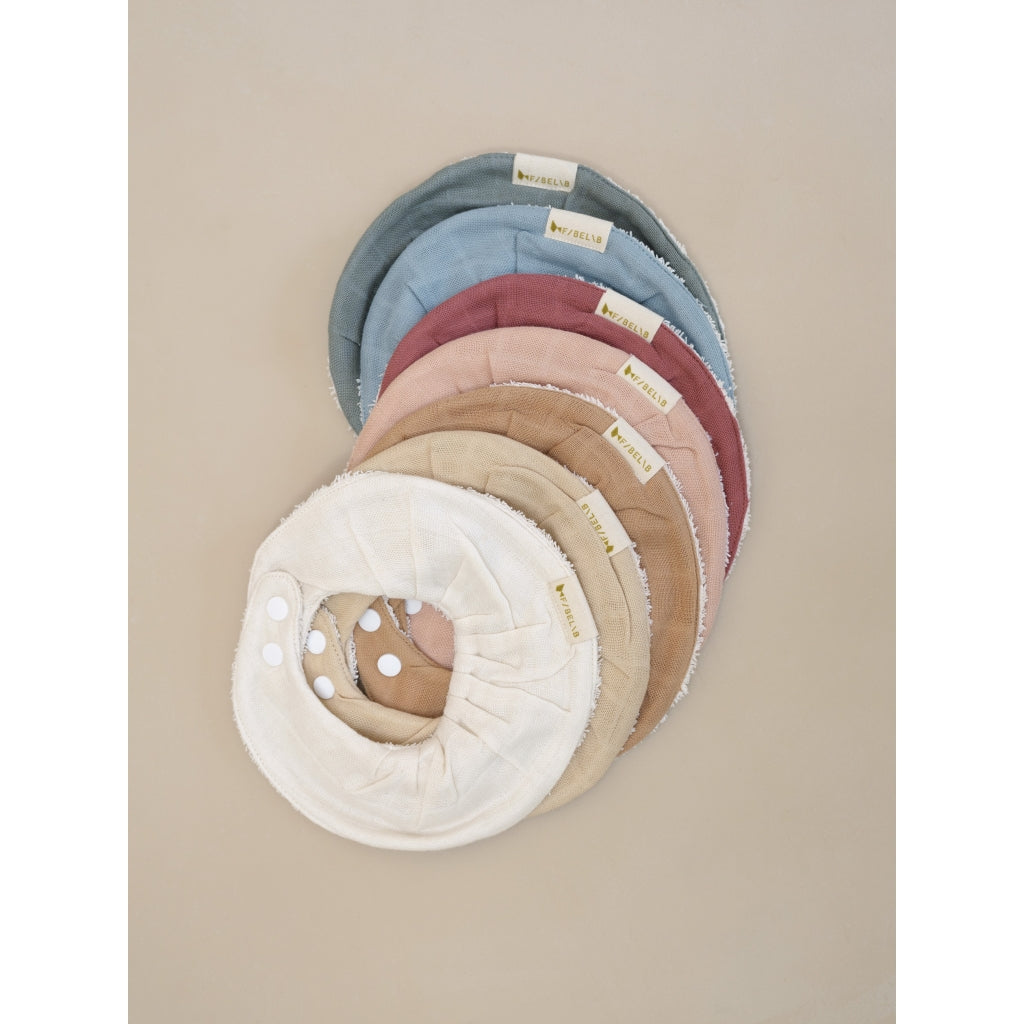 Fabelab - Ruffle Bib - Dusty Rose - 2 pack