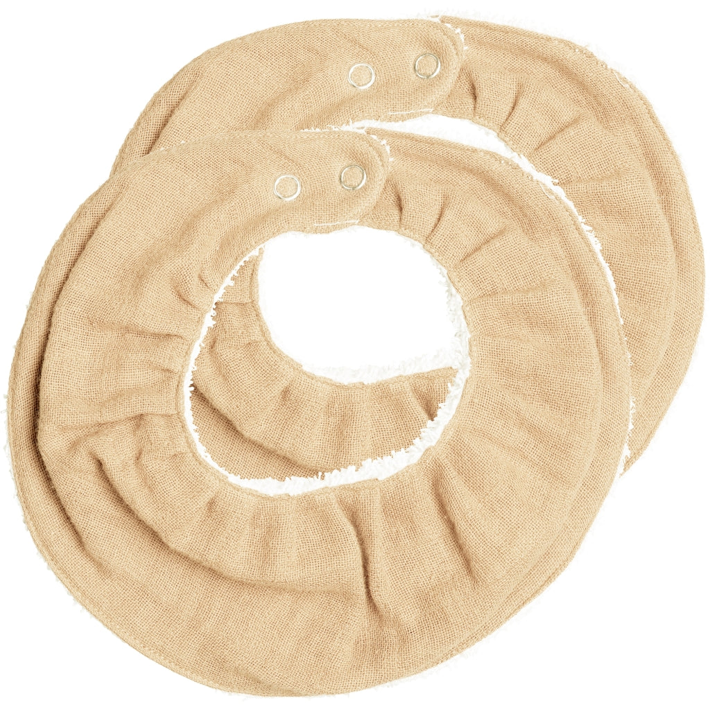 Fabelab - Ruffle Bib - Wheat - 2 pack